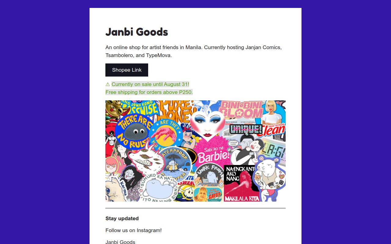 Janbi Goods | Artist & Merch Store
